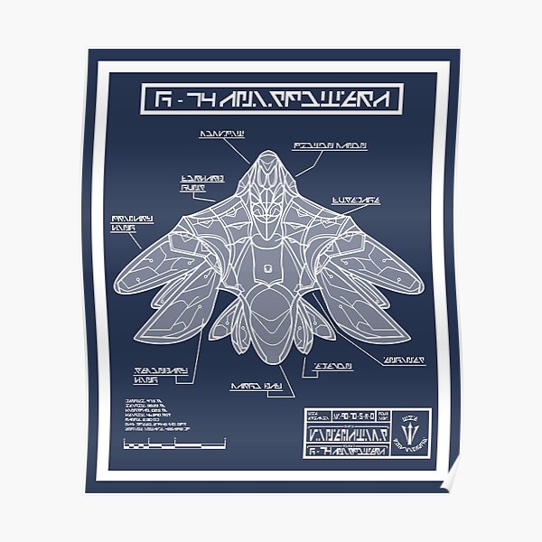 "Eshachi Blueprint" Poster for Sale by Hellenite | Redbubble