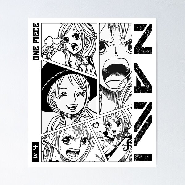 "Nami - One Piece Manga Panel black version" Poster for Sale by Geonime ...