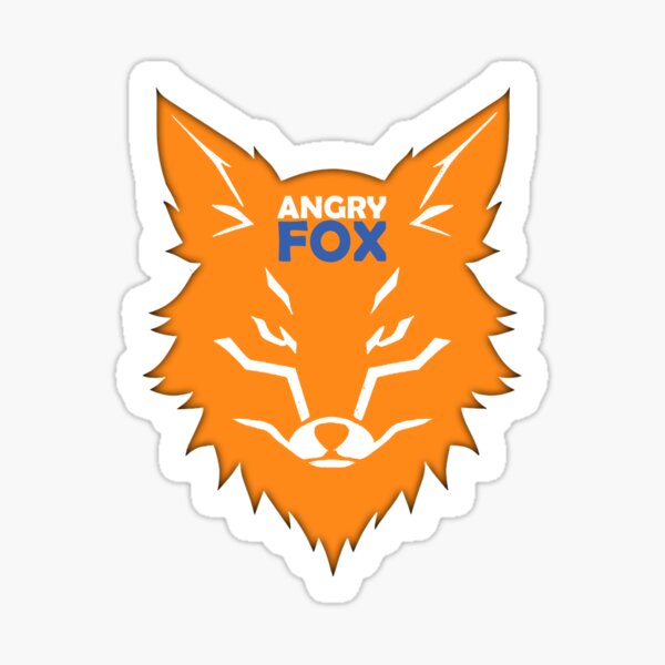 "angry fox graphic tshirt design by ironpalette" Sticker for Sale by ...