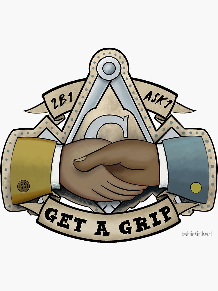 "Masonic "2B1 Ask1 & Get a Grip" Sticker (Prince Hall)" Sticker for ...