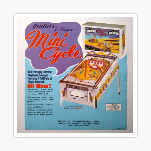 "Pinball" Sticker for Sale by DukeGroovy | Redbubble