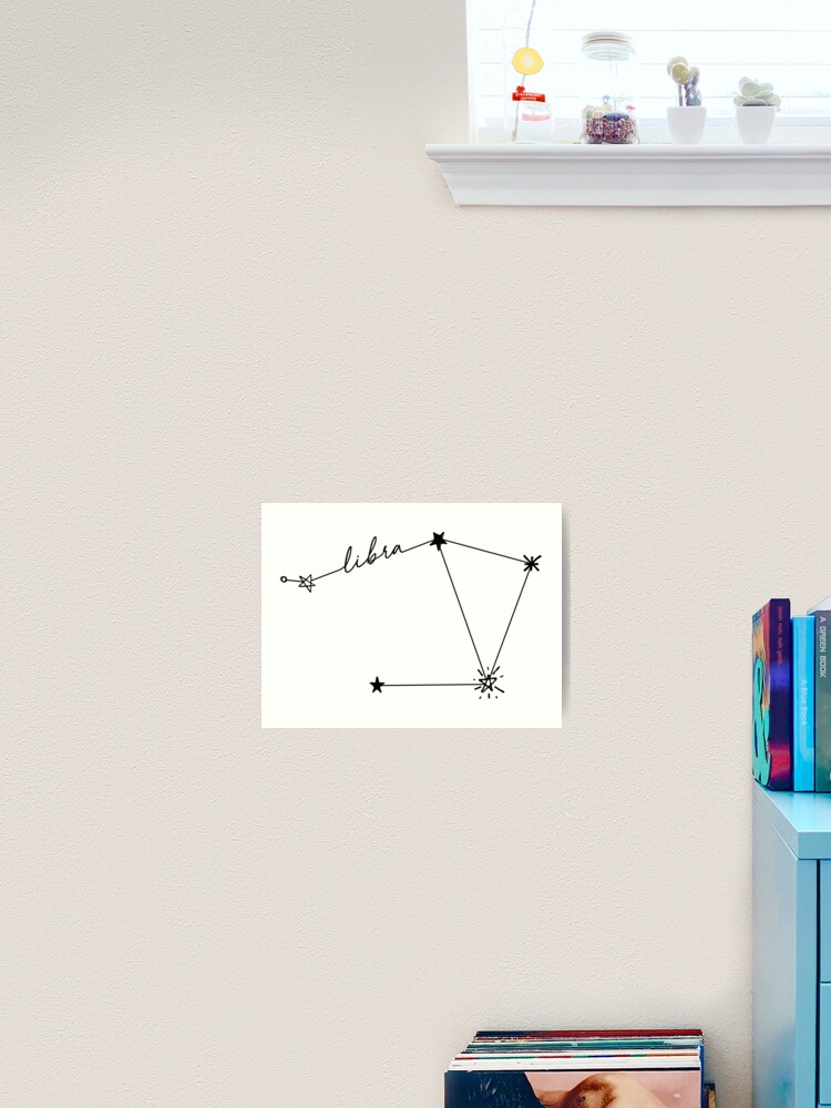 "Libra Constellation Drawing Sticker" Art Print for Sale by aterkaderk ...