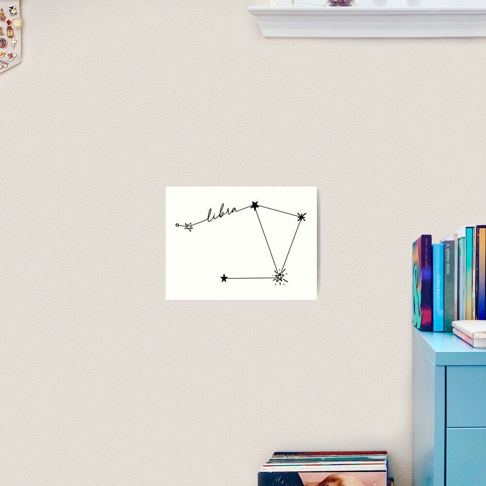 "Libra Constellation Drawing Sticker" Art Print for Sale by aterkaderk ...