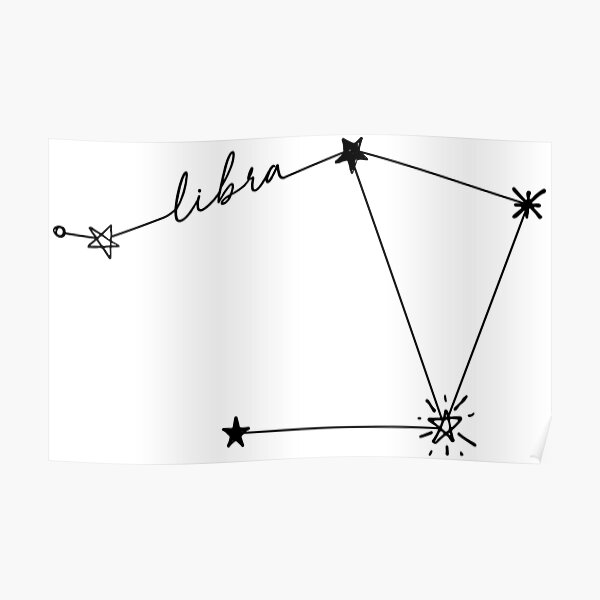 "Libra Constellation Drawing Sticker" Poster by aterkaderk | Redbubble