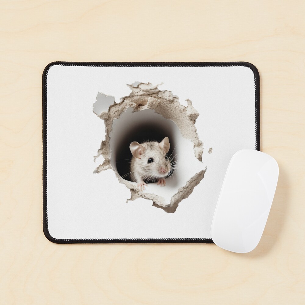 "Mouse Hole - Wall Decoration - Funny Mouse Shirt - Sticker" Sticker by ...