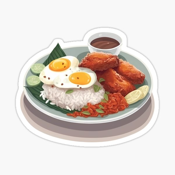 "Nasi Lemak" Sticker for Sale by natsukashiifm | Redbubble