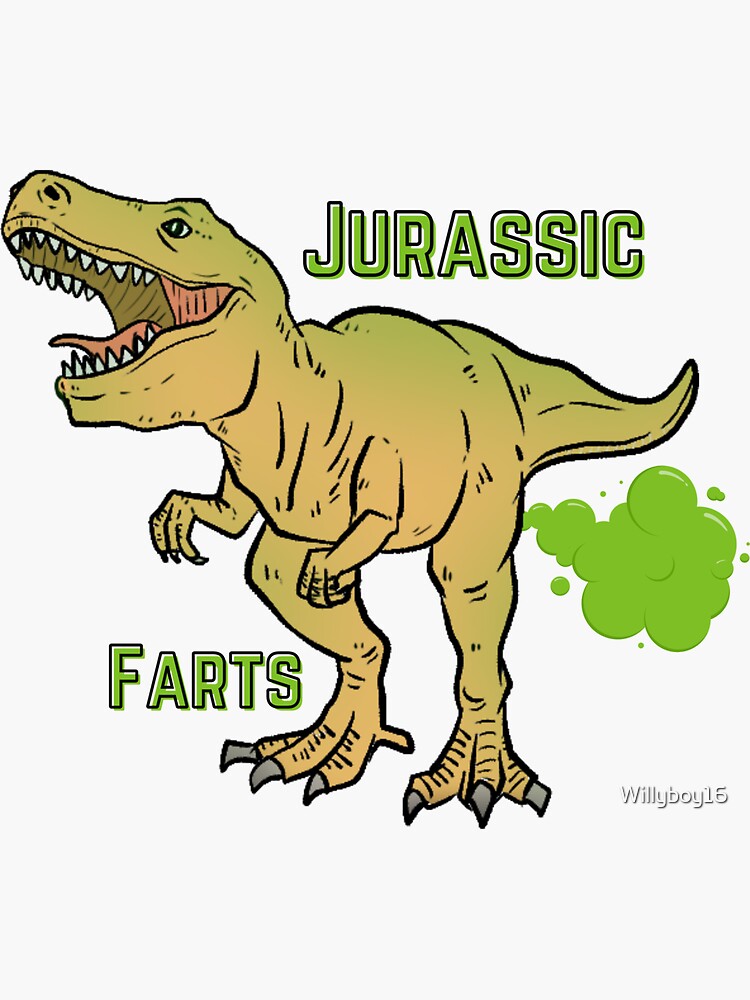 "T-Rex Jurassic Farting Dinosaurs" Sticker for Sale by Willyboy16 ...