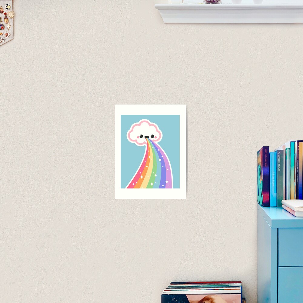 "Cute Cloud Puking Up A Rainbow" Art Print by sugarhai | Redbubble