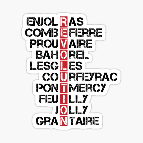 "Friends of the ABC [Les Miserables]" Sticker for Sale by lazarusheart ...
