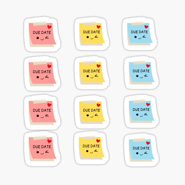 "Kawaii Smile Due Reminder Tracker Cute Kawaii Planner Stickers Funny ...