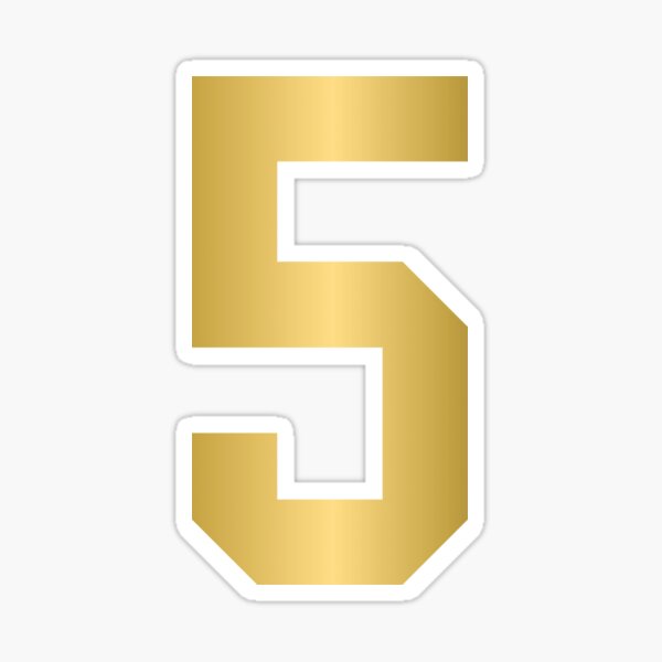 "Golden Number 5 - Sports Numbers" Sticker for Sale by nocap82 | Redbubble