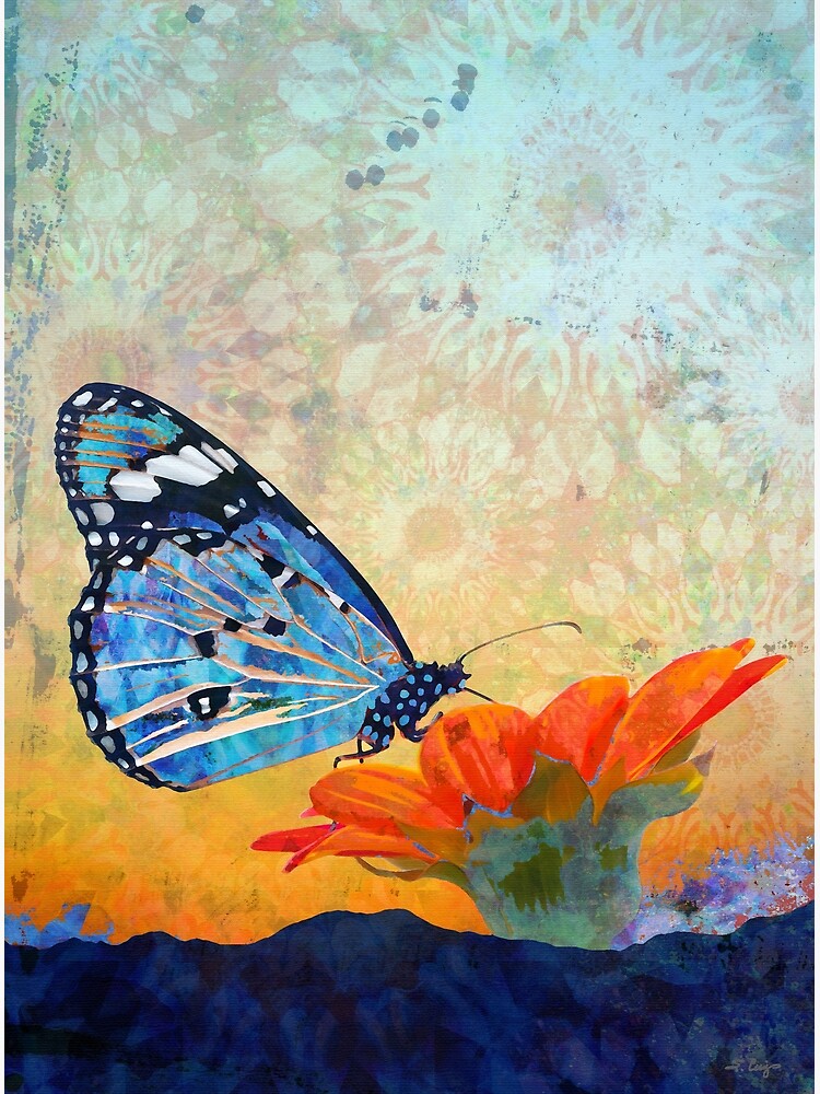 Blue Butterfly And Flower