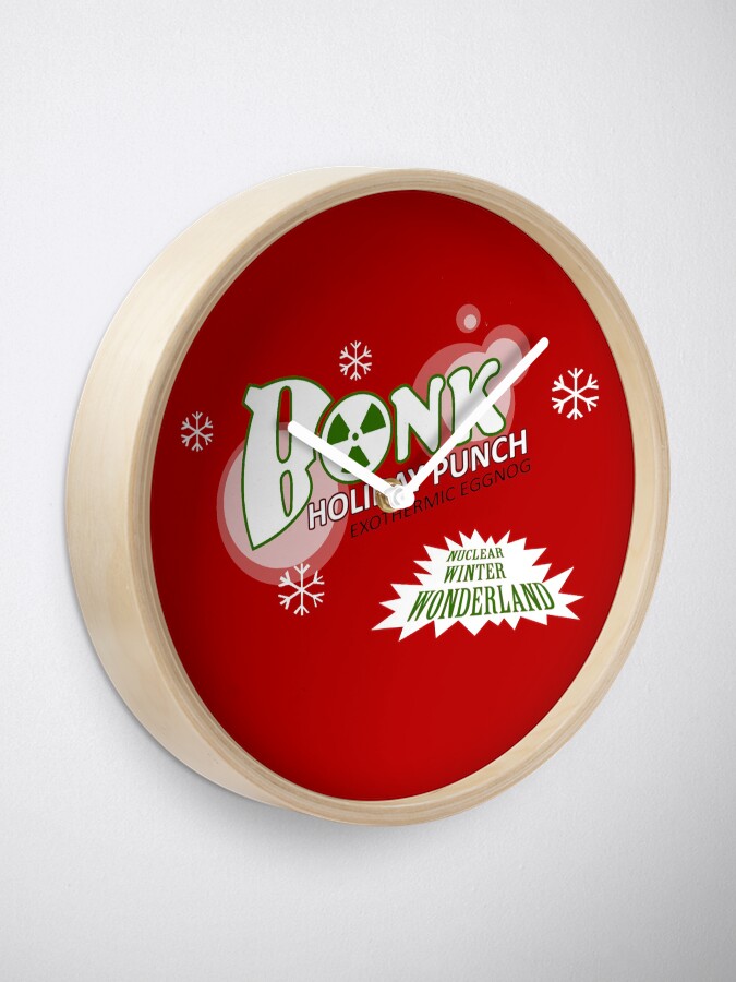 "Festive Bonk Atomic Punch (RED)" Clock for Sale by TheRealPapaJohn ...