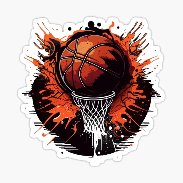 "Burst of Color in Basketball illustration" Sticker for Sale by ...