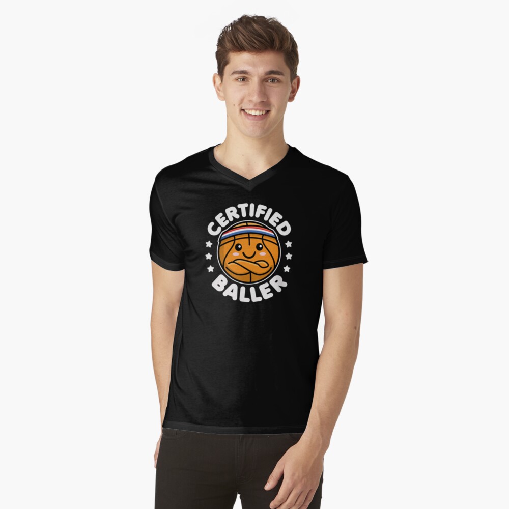 "Certified Baller Cute Kawaii Basketball Design" Sticker for Sale by ...