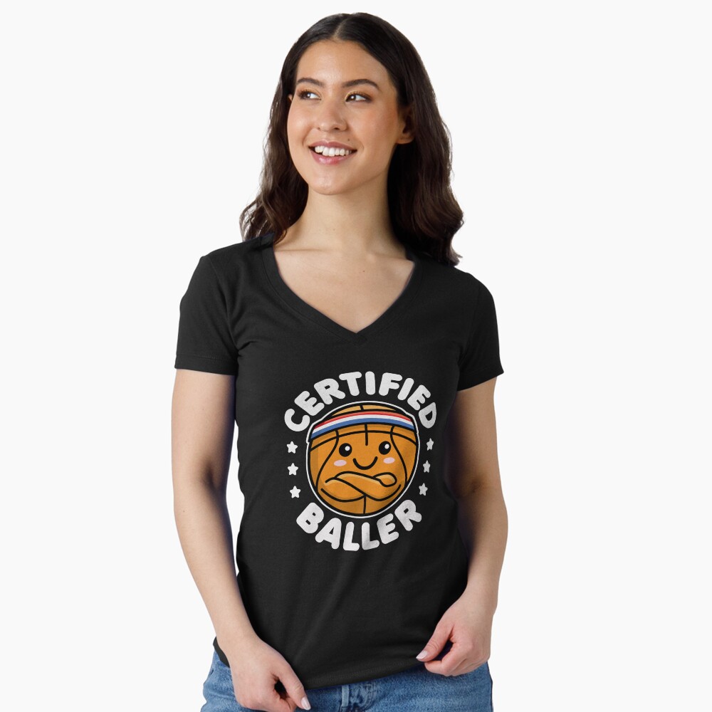 "Certified Baller Cute Kawaii Basketball Design" Sticker for Sale by ...