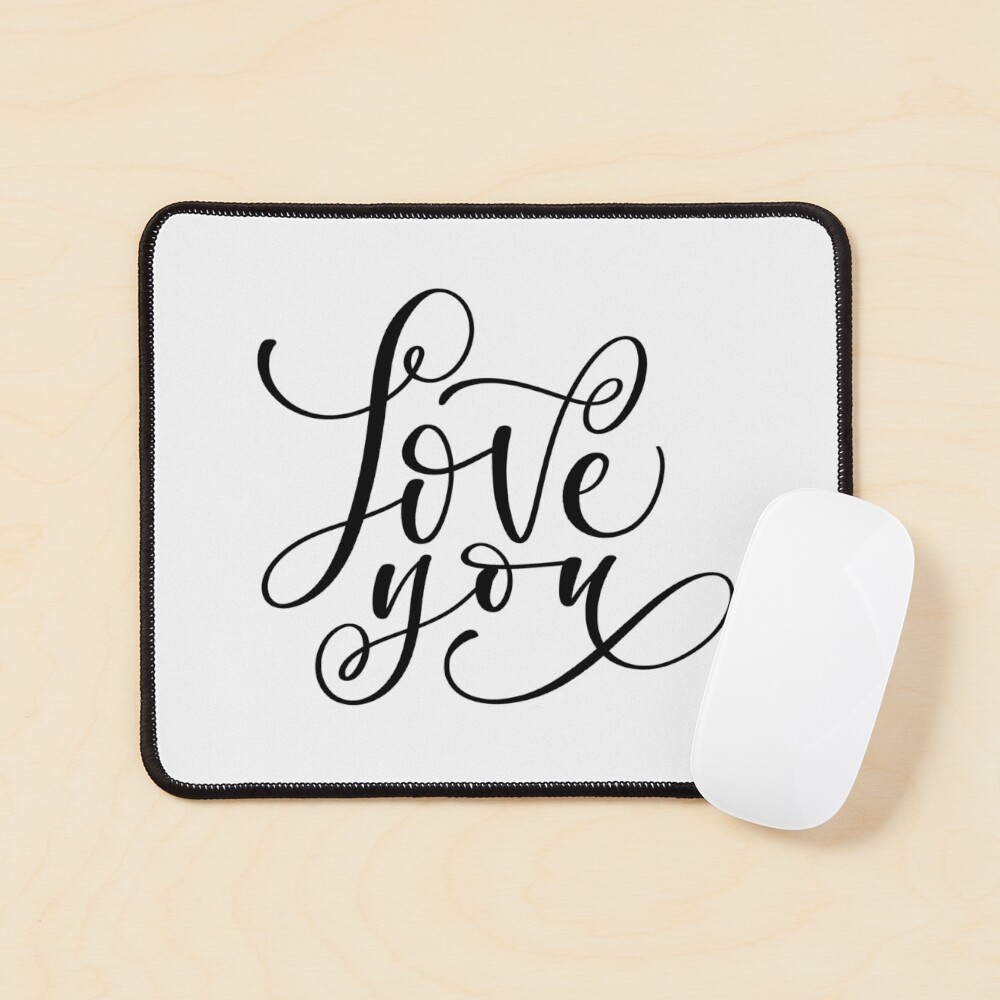 ""Love you" script writing cursive modern calligraphy hand lettered ...