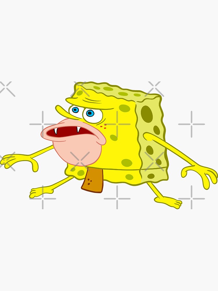 "Caveman Spongebob" Sticker for Sale by RobertsArtCo | Redbubble