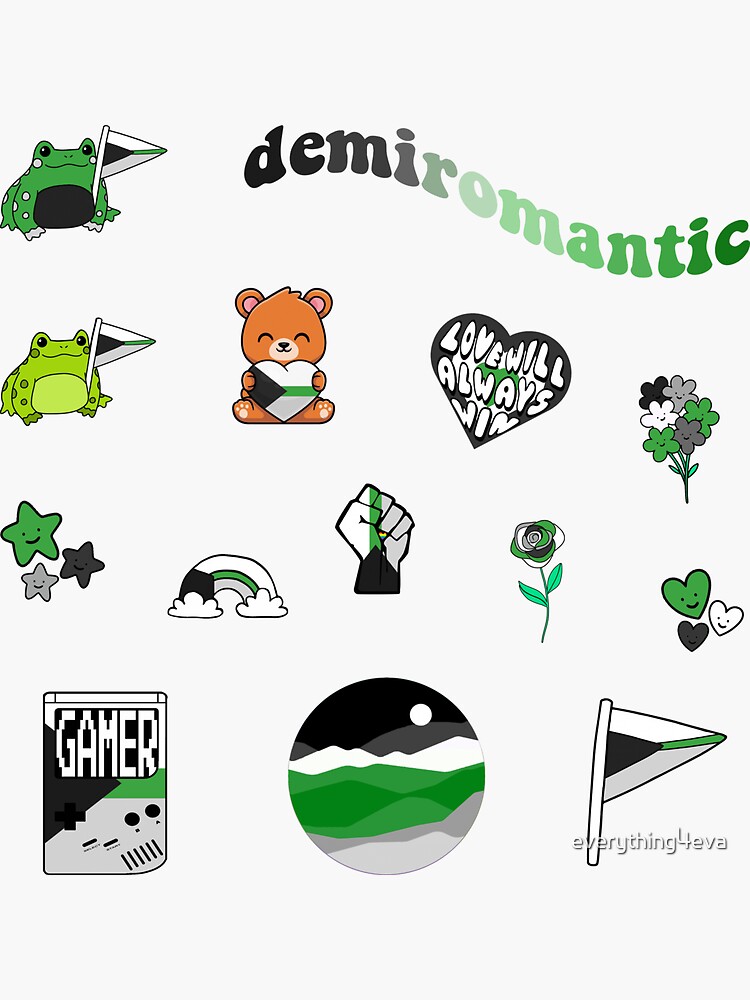 "Demiromantic Pride Mega Pack" Sticker for Sale by everything4eva ...