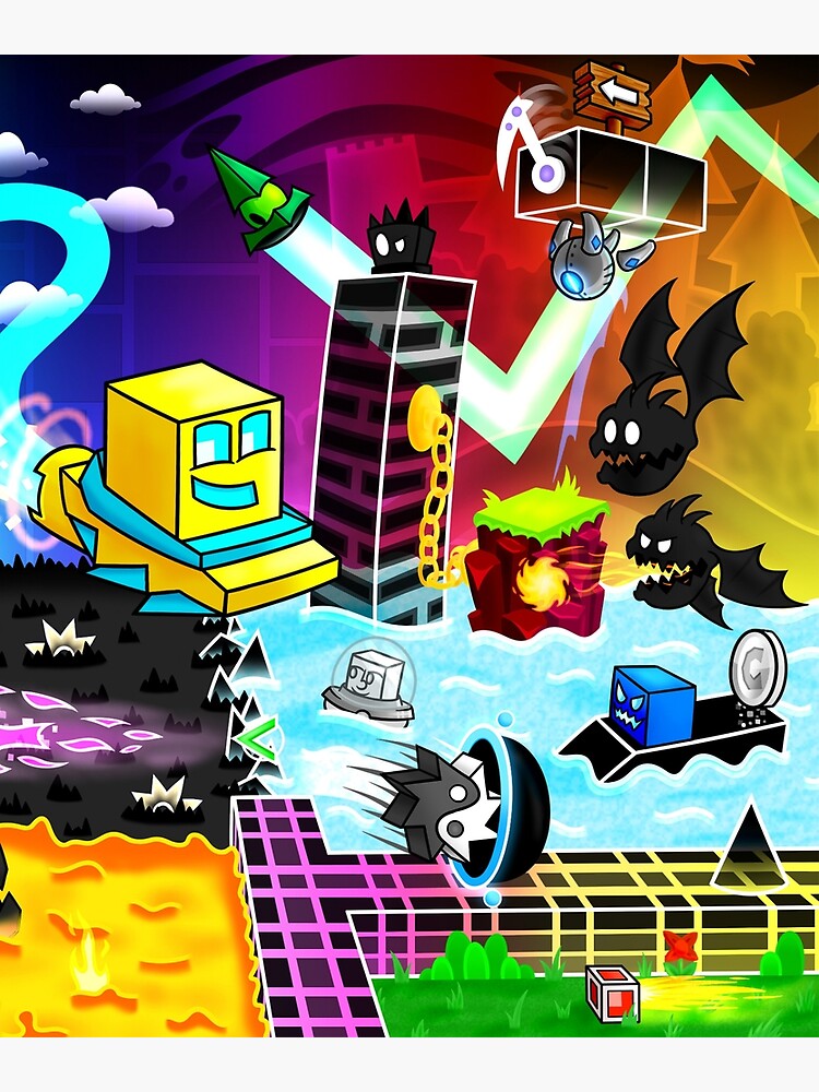 "*TRENDING* Geometry Dash Videogame Design" Poster for Sale by ...