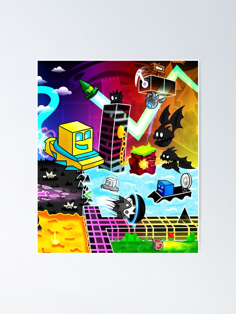 "*TRENDING* Geometry Dash Videogame Design" Poster for Sale by ...
