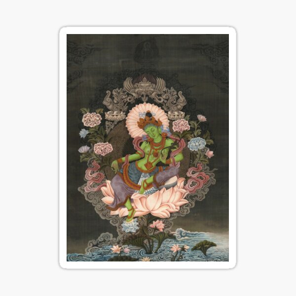 "Green Tara Buddhist Thangka Jetsun Dolma" Sticker for Sale by Onodera ...