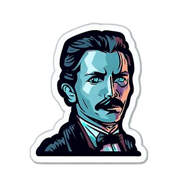 "Nikola Tesla Sticker Design" Sticker for Sale by EnzoZs | Redbubble