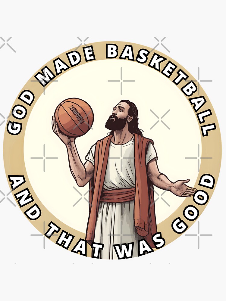 "Basketball Jesus funny sticker" Sticker for Sale by MidgardWonders ...
