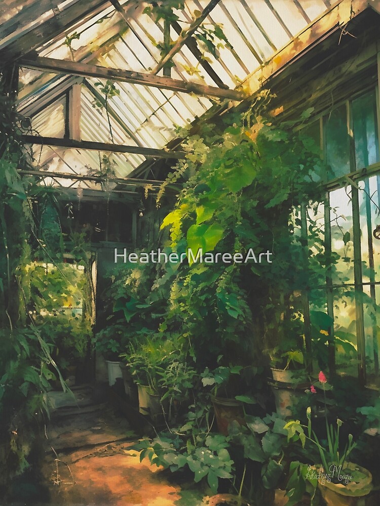 Dreamy Overgrown Greenhouse Painting Premium Matte Vertical Poster sold by Andrew Miller | SKU ...