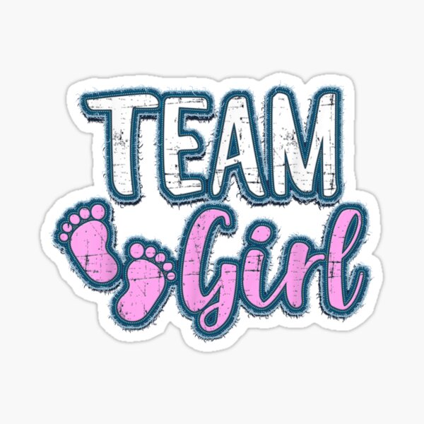 "Gender reveal team girl matching family baby party supplies" Sticker ...