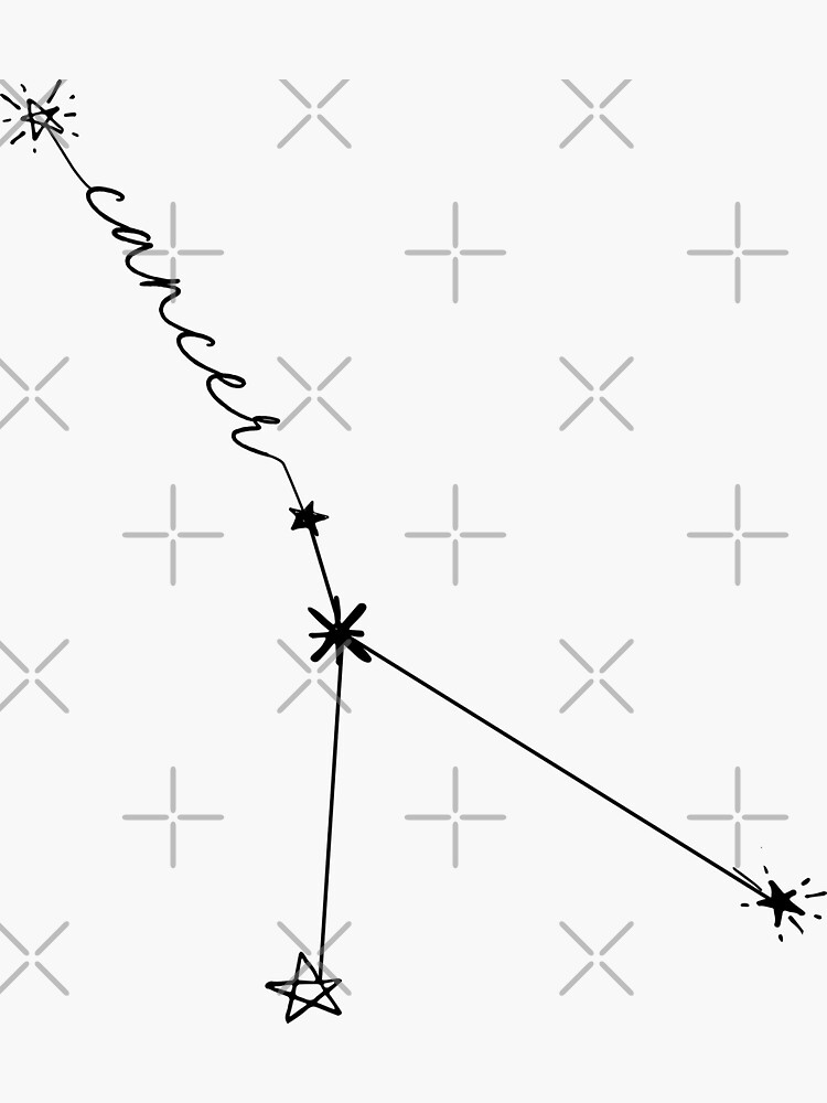 "Cancer Zodiac Constellation Drawing Sticker" Sticker for Sale by ...