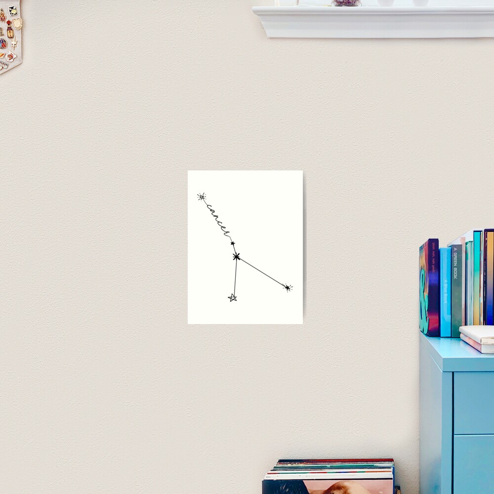 "Cancer Zodiac Constellation Drawing Sticker" Art Print for Sale by ...