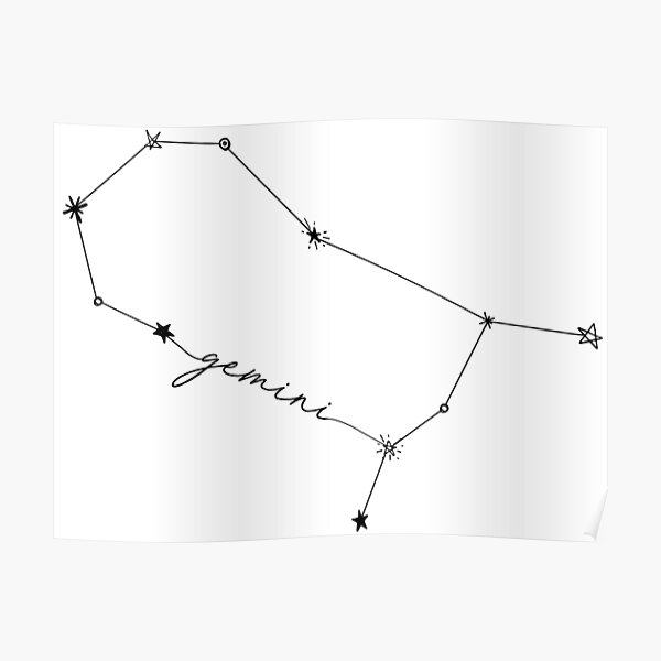 "Gemini Constellation Zodiac Drawing Sticker" Poster for Sale by ...