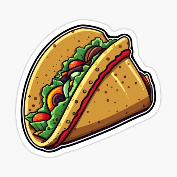 "Cute taco sticker" Sticker for Sale by niftyfifty | Redbubble