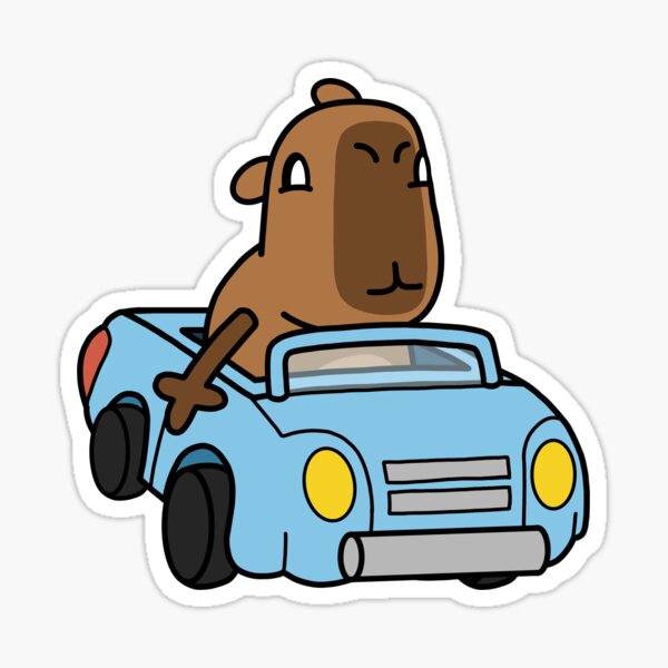 "capybara in car" Sticker for Sale by thecapycode | Redbubble