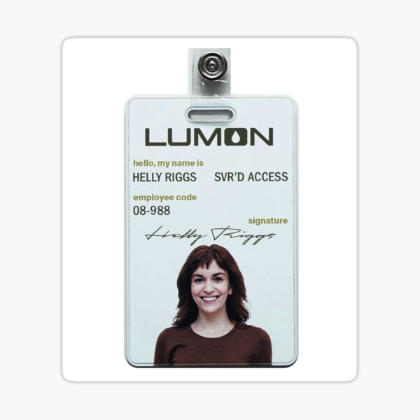 "Severance series lumon industries HELLY RIGGS Badge fan works graphic ...