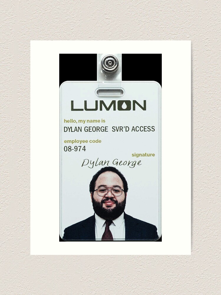 "Severance series lumon industries DYLAN GEORGE Badge fan works graphic ...