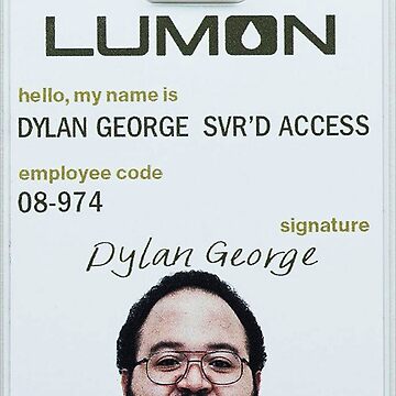 "Severance series lumon industries DYLAN GEORGE Badge fan works graphic ...