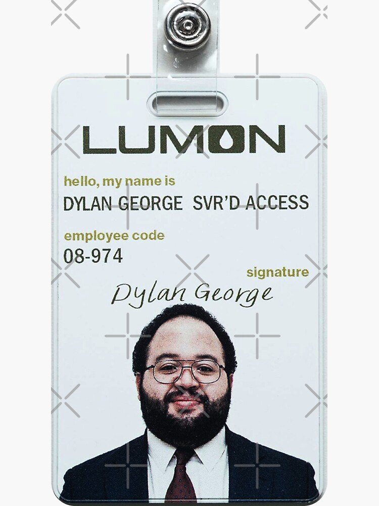 "Severance series lumon industries DYLAN GEORGE Badge fan works graphic ...