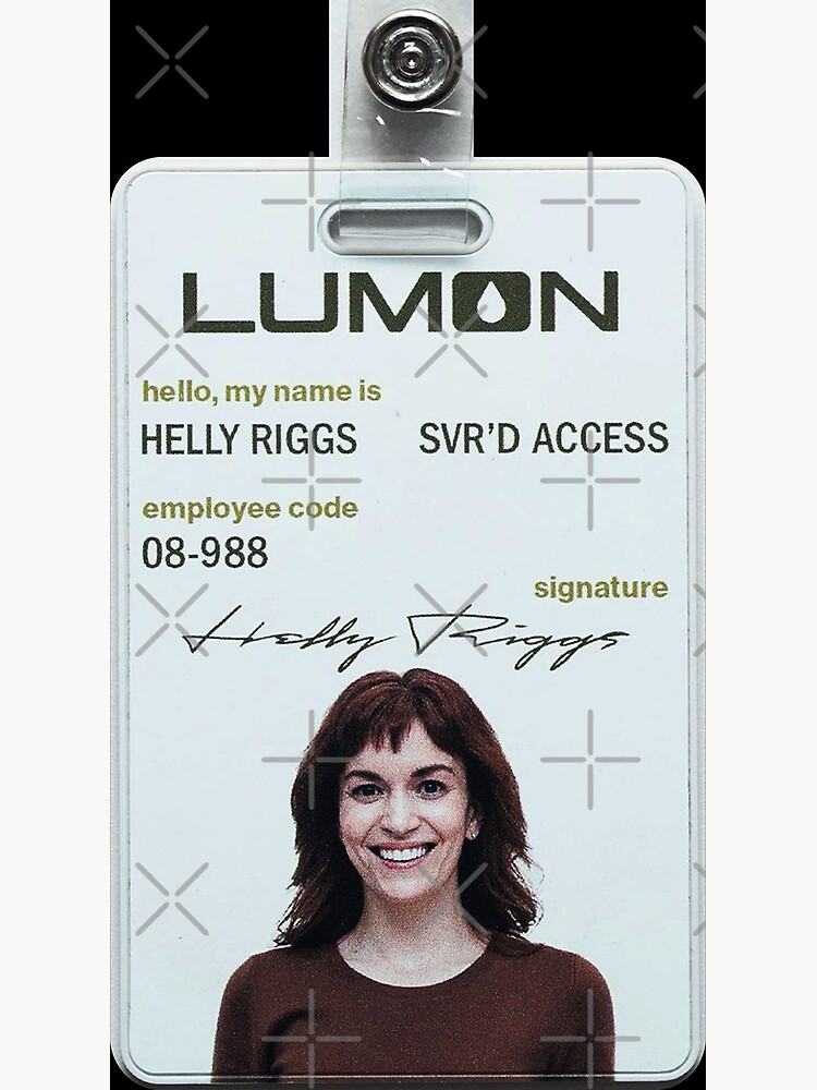 "Severance series lumon industries HELLY RIGGS Badge fan works graphic ...