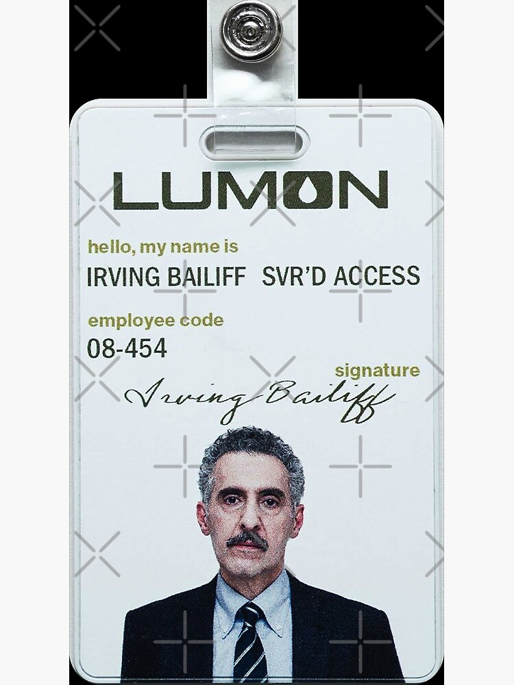 "Severance series lumon industries IRVING BAILIFF Badge fan works ...