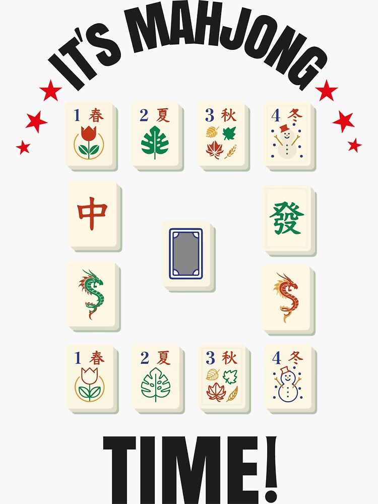 "Funny Mahjong Design For Men Women Mahjong Game Player Love" Sticker ...