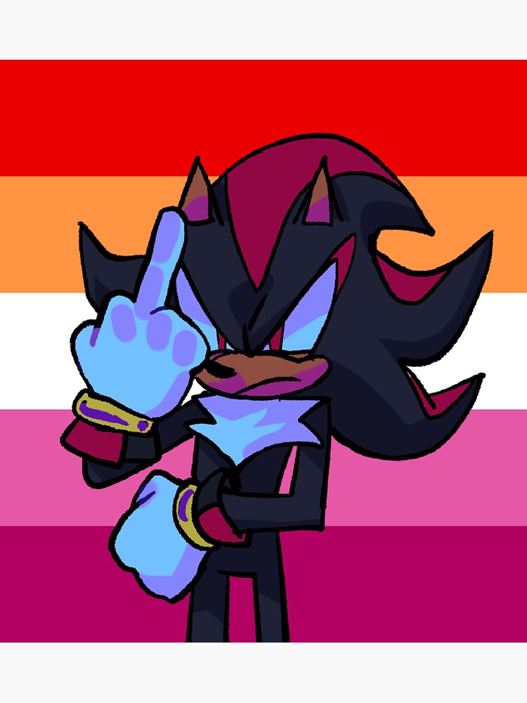 "lesbian flag shadow flipping off your enemies" Sticker for Sale by ...