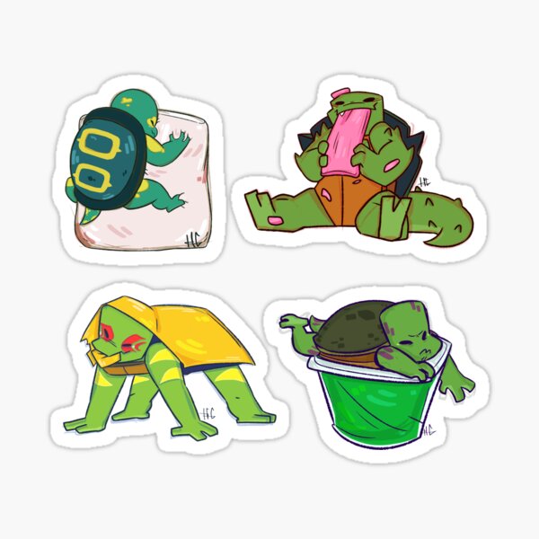 "Turtle Tots Sticker Pack" Sticker for Sale by HellishGayliath | Redbubble