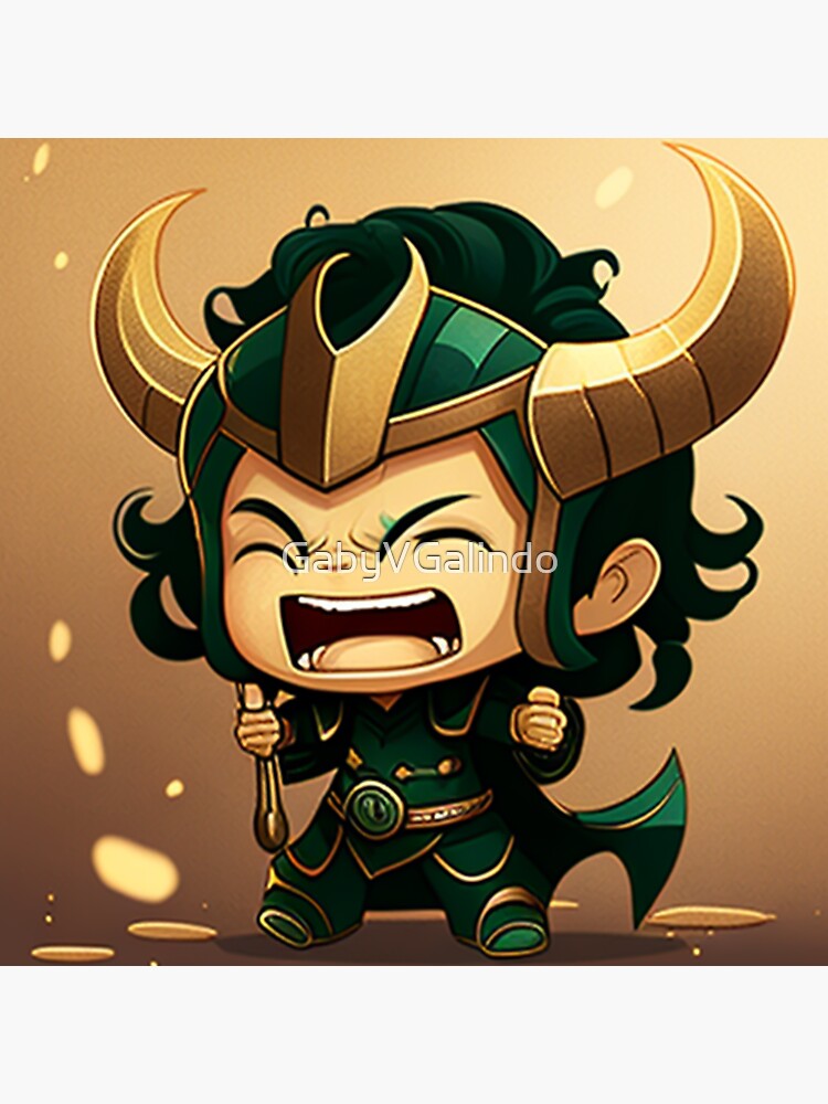 "Angry Chibi Loki" Sticker for Sale by GabyVGalindo | Redbubble