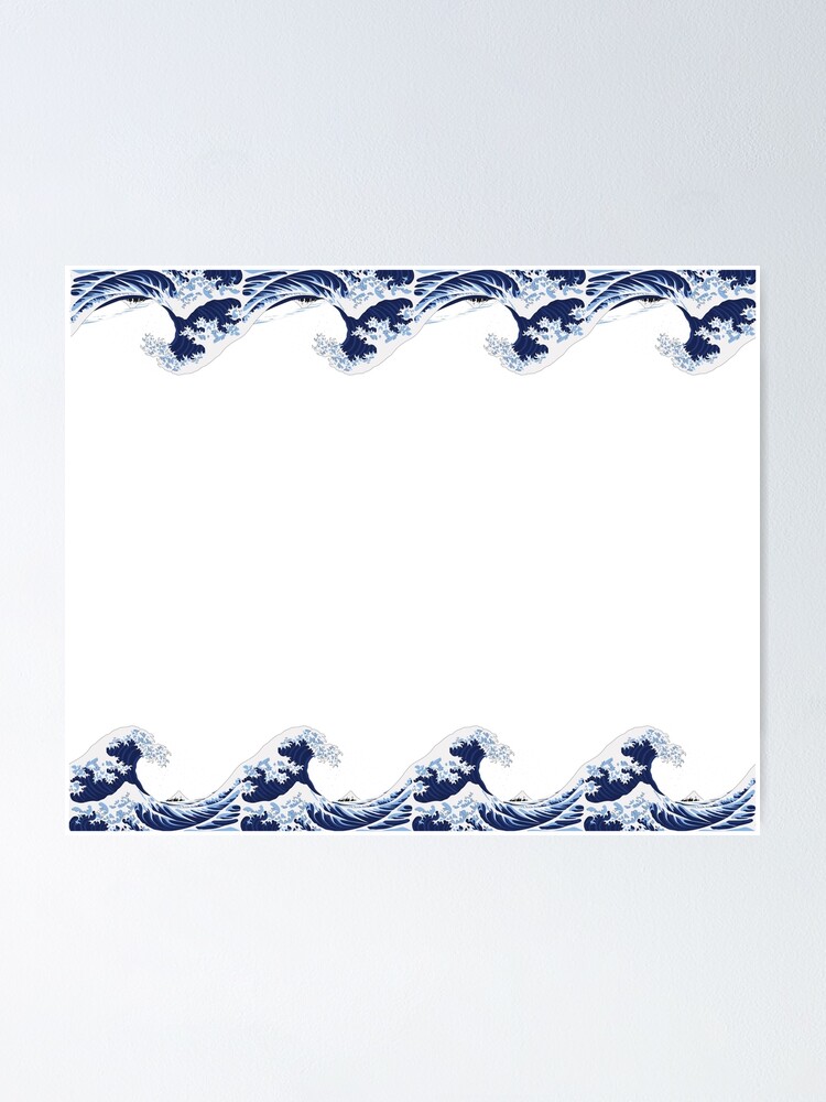"The Great Wave Repeating - Blue" Poster for Sale by CarrDesigns ...