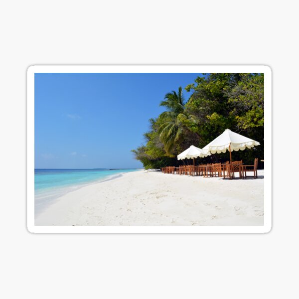 "Restaurant on the beach in Maldives" Sticker for Sale by ...