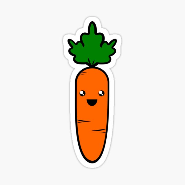 "Cute Kawaii carrot cartoon" Sticker for Sale by TiggyWiggyWorks ...