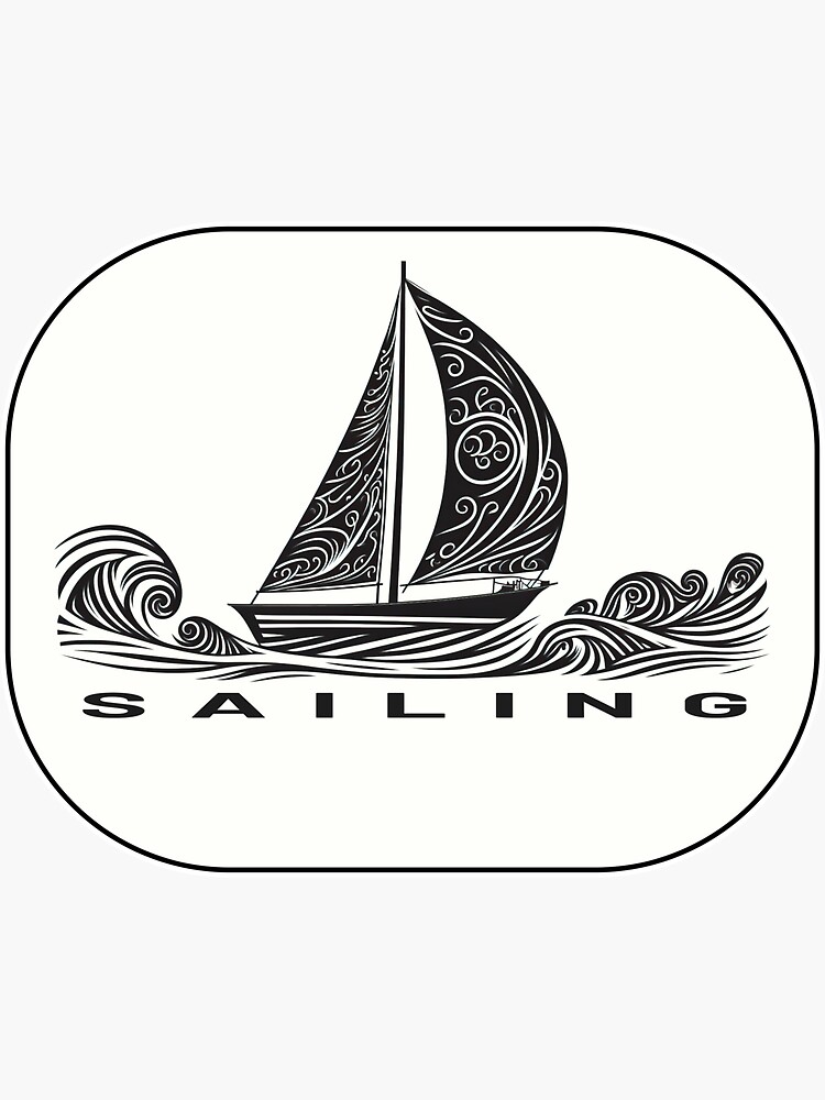 "Sailing - A Nautical Design" Sticker for Sale by Mindful-Designs ...