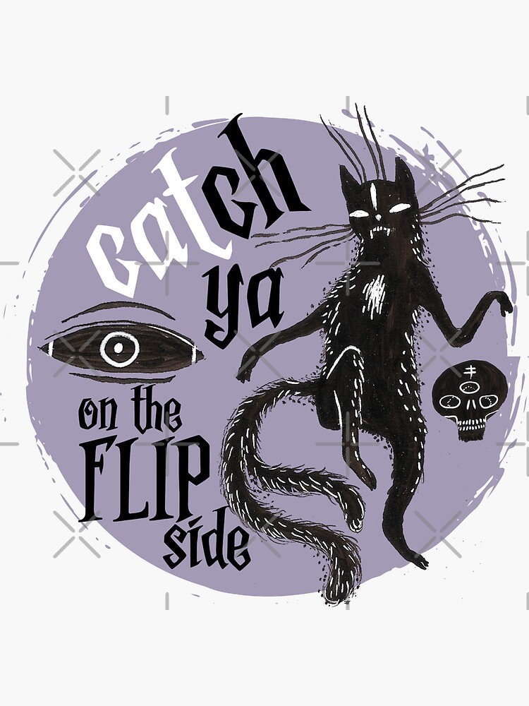 "Catch ya on the flip side" Sticker for Sale by themoniae | Redbubble